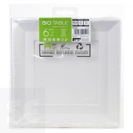 Plato Compostable Biograin Blanco 23 x 23 Cm 6 Uds | Comprar en SERVEI ...