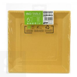 Plato Compostable Biograin Naranja 23 x 23 Cm 6 Uds | Comprar en SERVEI ...