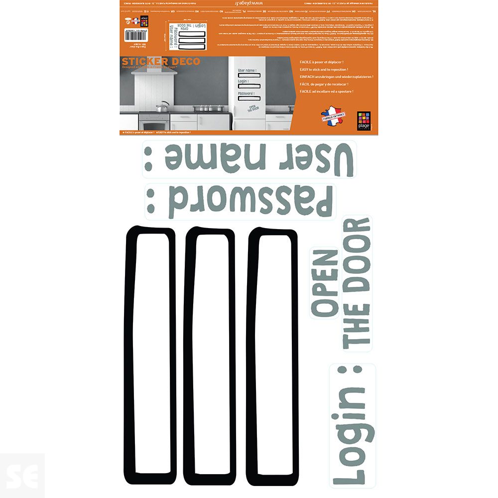 Stickers Deco - Login 48x68 Cm | Comprar en SERVEI ESTACIÓ